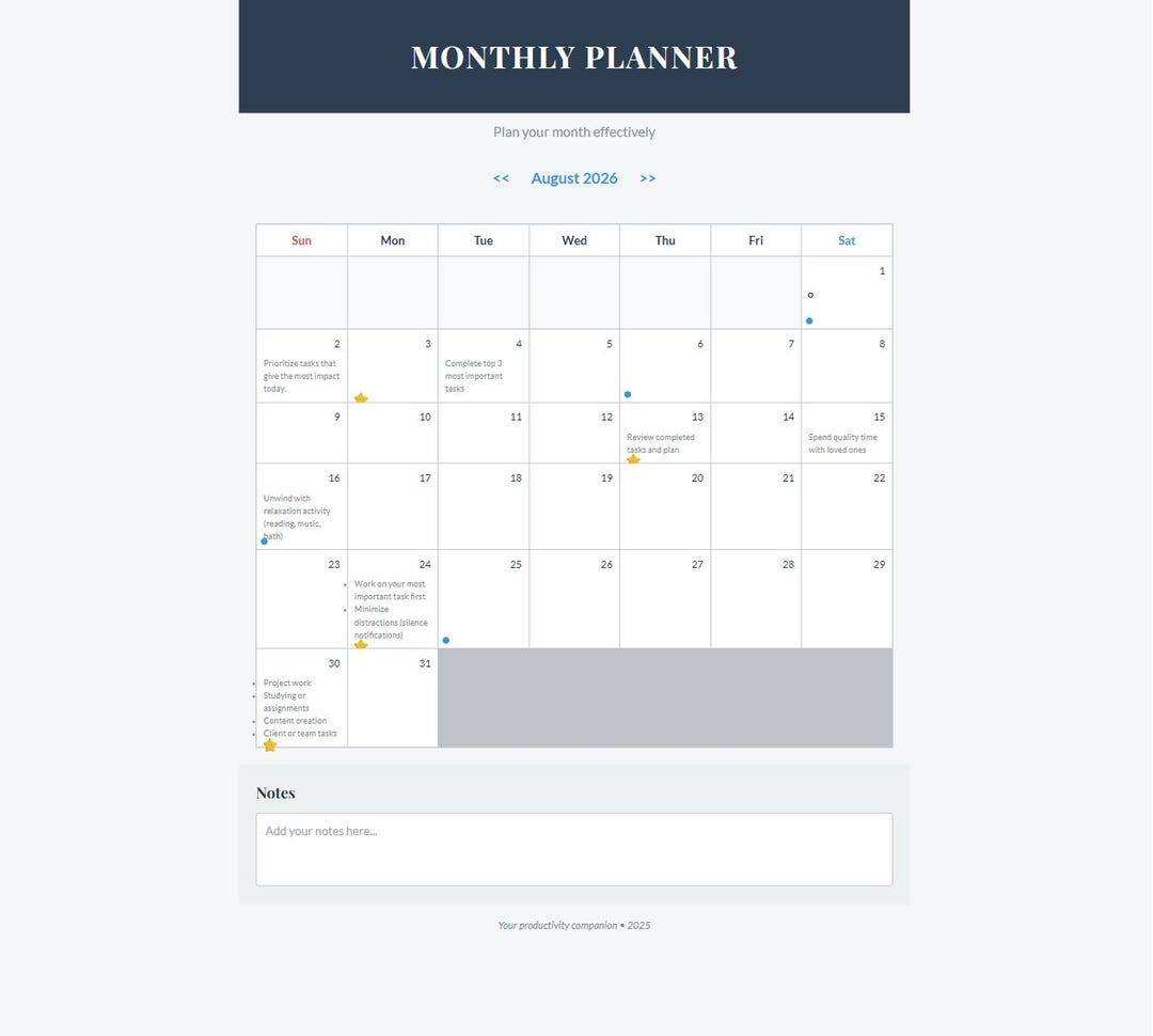 Monthly Planner Template (editable & Printable) - Etsy