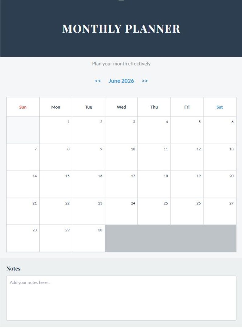 Monthly Planner Template (editable & Printable) - Etsy