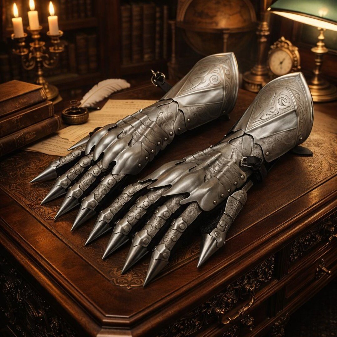 Medieval Nazgul Gauntlet Gloves Set Gothic Knight Armor Ringwraith LARP ...