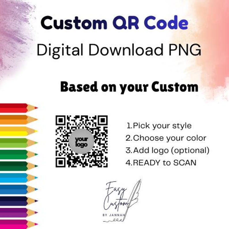 Custom QR Code With Logo | Business Branding | Digital Download PNG - Etsy