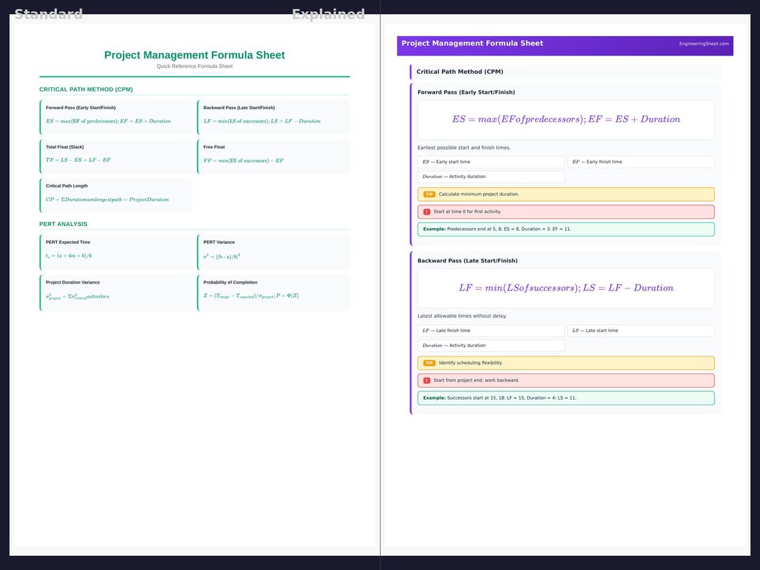 Project Management Formula Sheet - Formula Sheet | PDF Download - Etsy