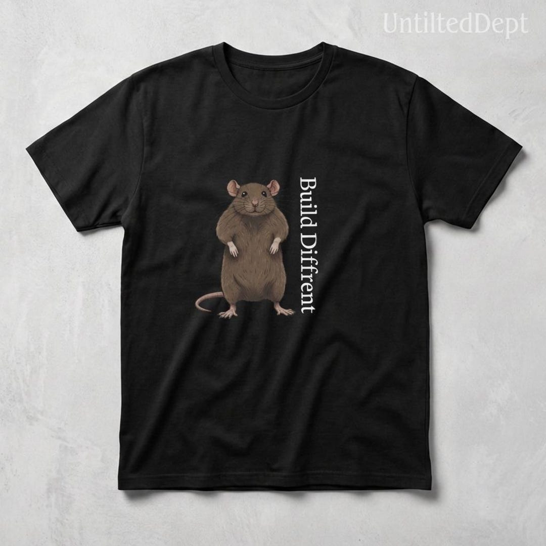 Build Different Rat Illustration T-shirt | Cute Rodent Graphic - Etsy