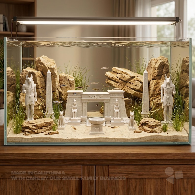 Egyptian Ruins Aquarium Decor, Sphinx, Pyramid, Fish Tank Ornament ...