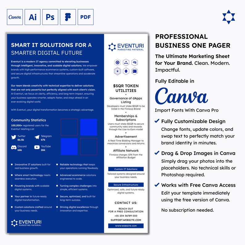 Printable Event One Pager | Brochure Template | Pre-made E-mail Flyer ...