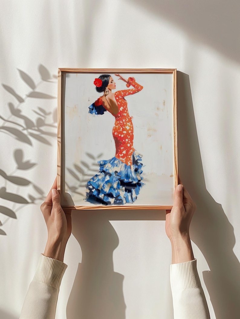 Flamenco Dancer Printable Wall Art for Living Room Spanish Woman ...