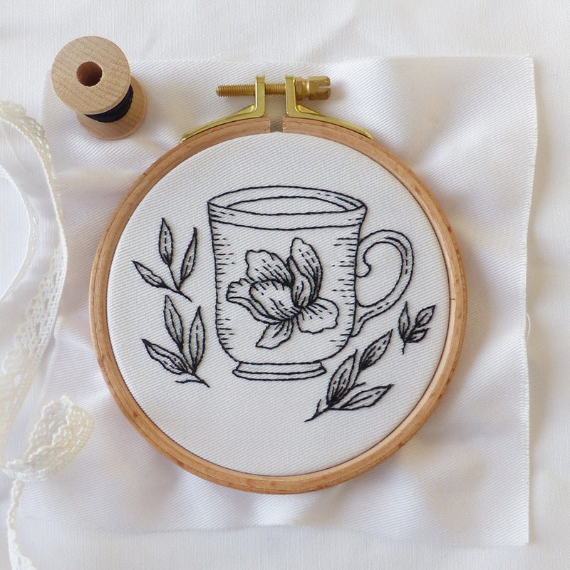 Tea Embroidery - Etsy