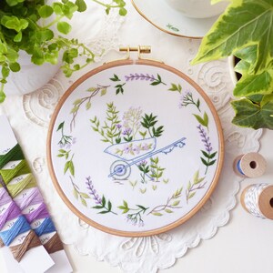 Gardening - Plant Embroidery, Embroidery Kit, Flowers Embroidery ...