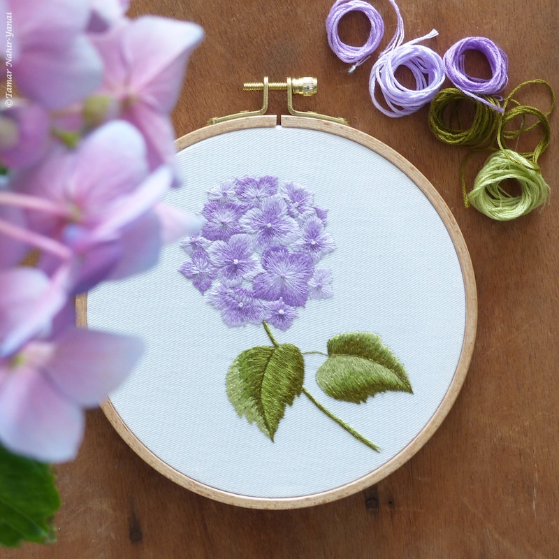Hydrangea Embroidery - Etsy