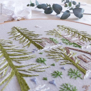 Snowy Night - Embroidery Art Kit, Art Gift Diy, Creative Diy, Craft Kit ...