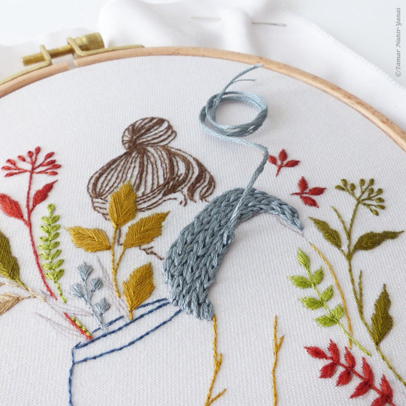 Autumn Lady - Modern Hand Embroidery, Craftily Creative, Embroidery Kit ...