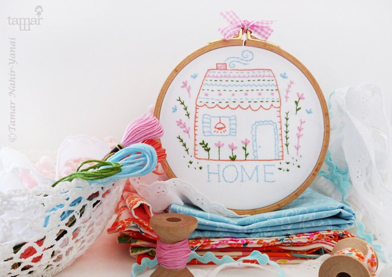 Home Sweet Home House Embroidery House Warming Gift New - Etsy