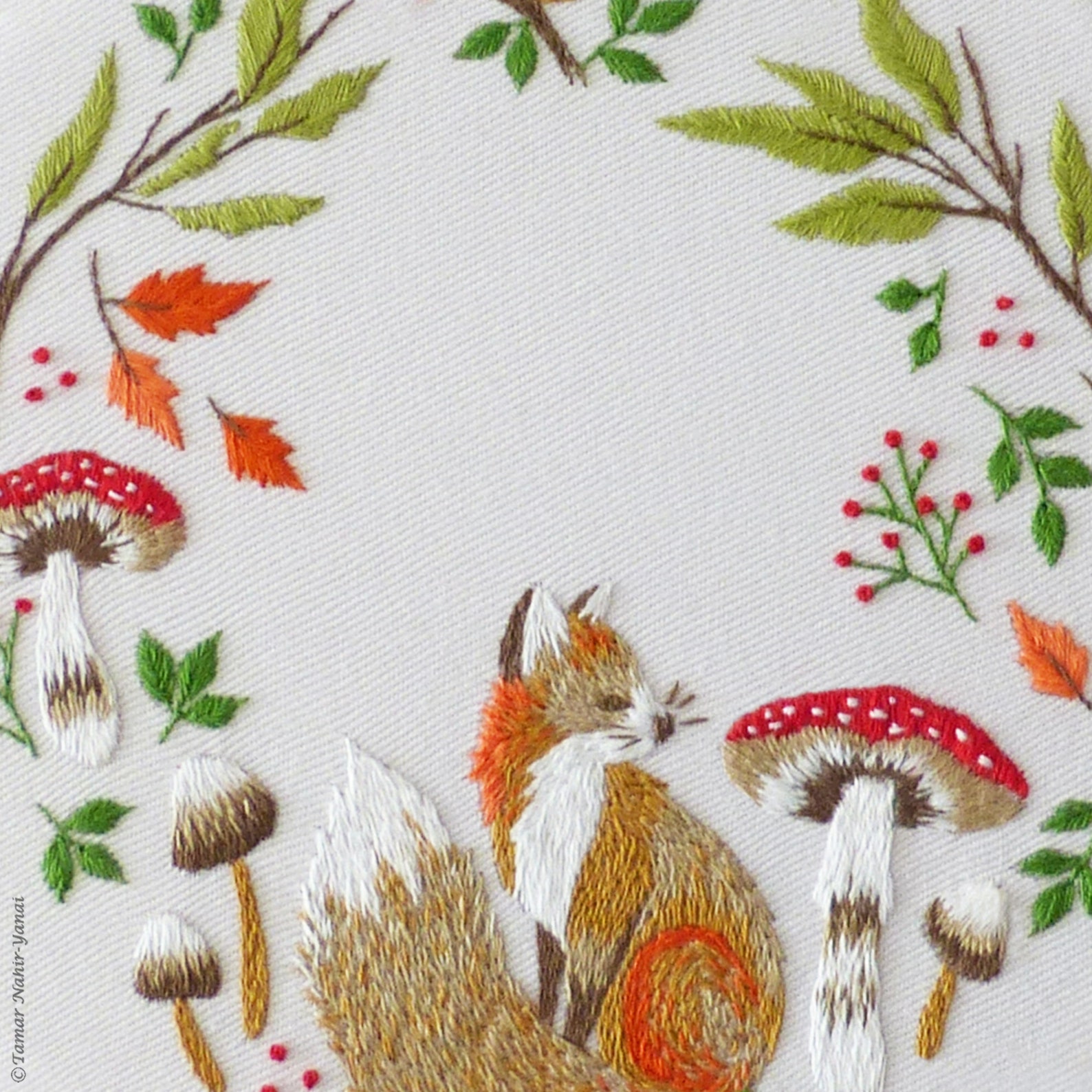 Autumn Fox Diy Kit Embroidery Kit Autumn Embroidery | Etsy