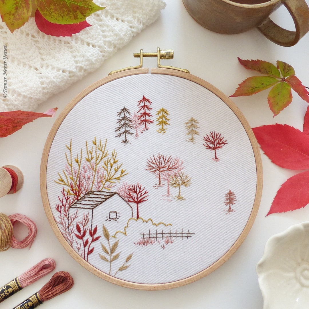 Forest Cabin Embroidery Art Kit, Love Art, Love Embroidery, Forest ...