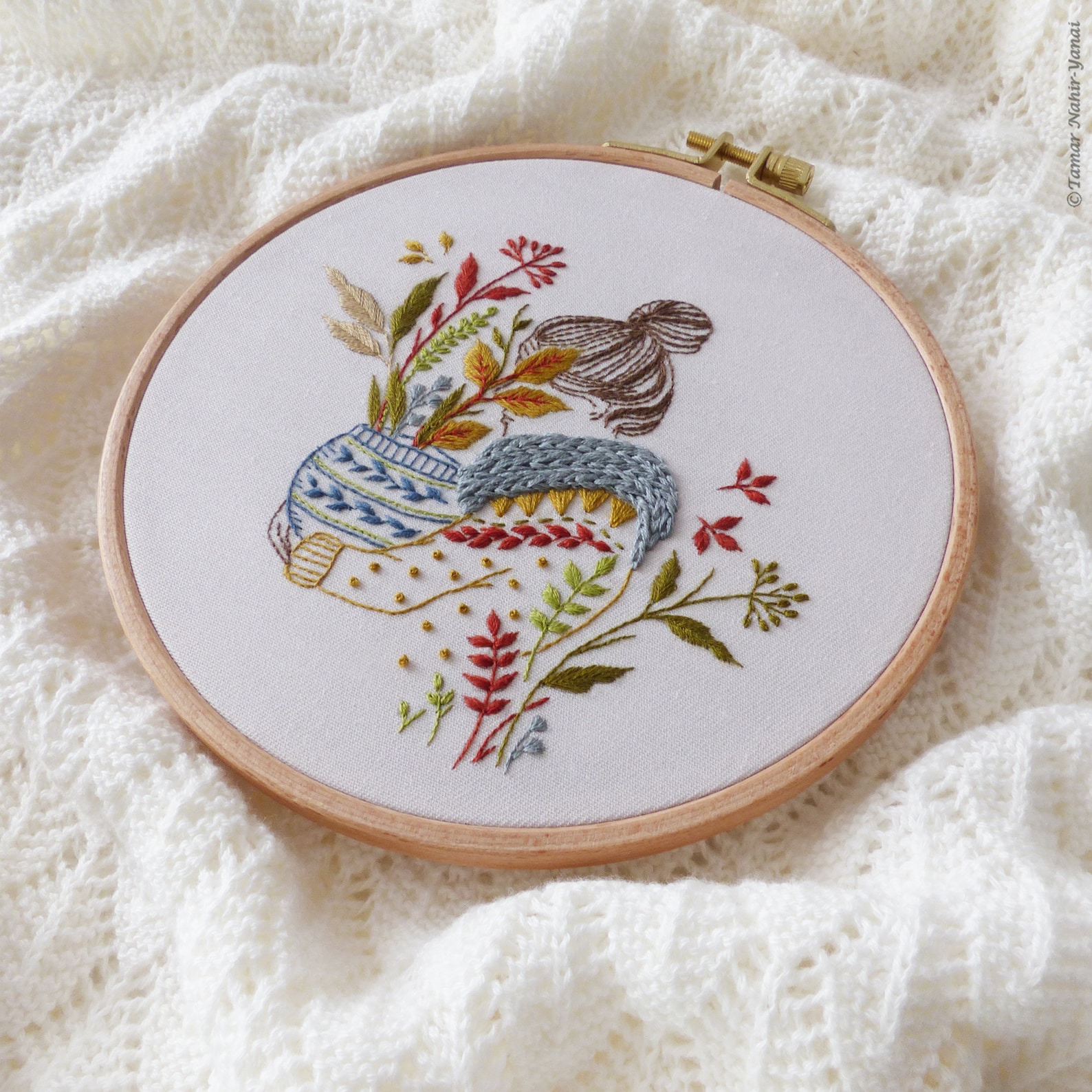 Autumn Lady - Modern Hand Embroidery, Craftily Creative, Embroidery Kit, Wall Decor, Hand ...