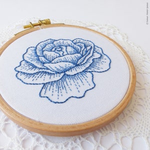 The Blue Rose - Embroidery Kit, Christmas Gift Idea, Thank You Mom ...