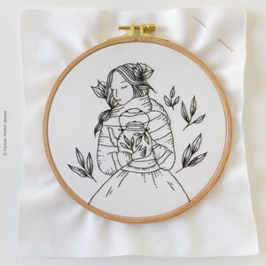 Tea Time Lady - Black Embroidery Art Kit, Creative Diy, Kettle ...