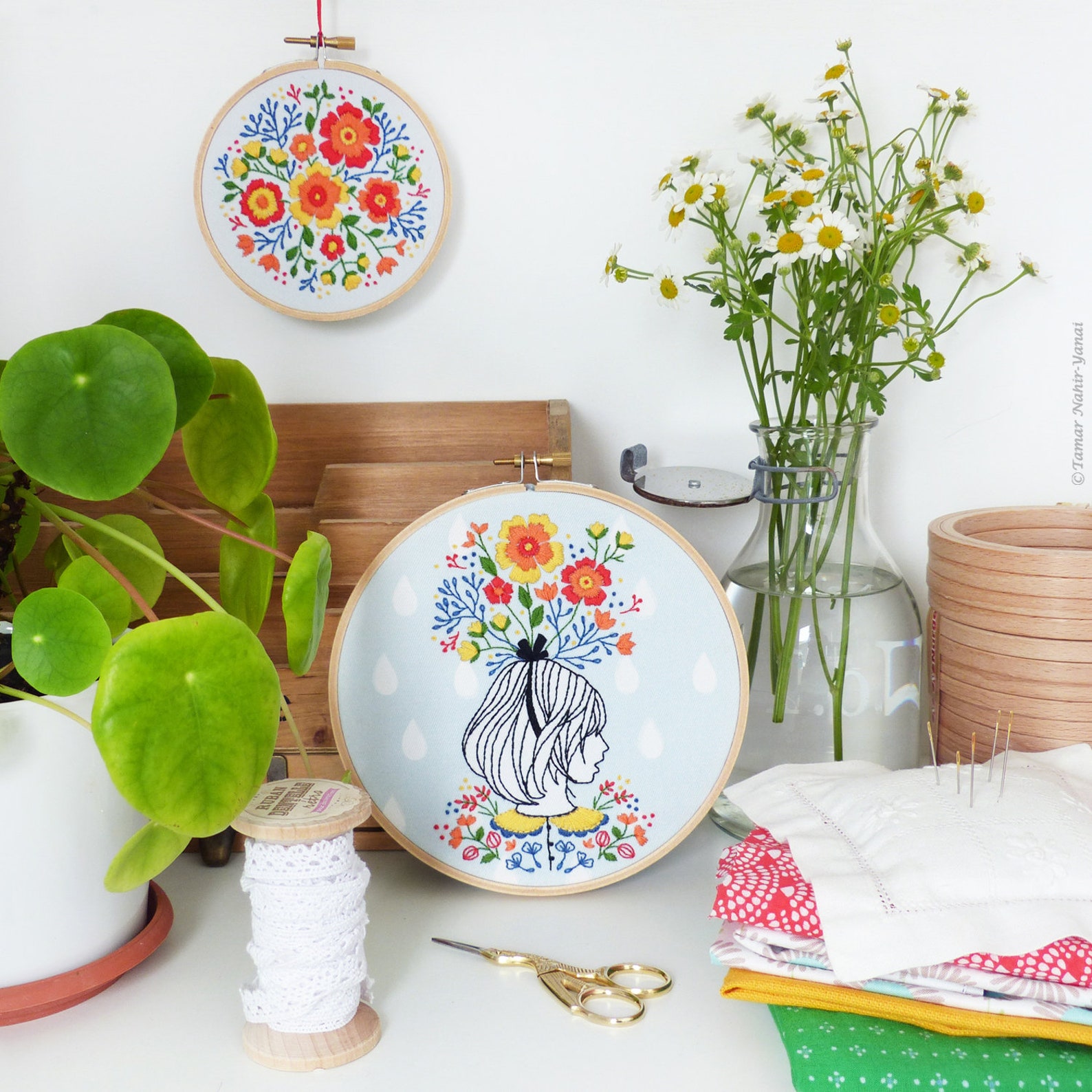 Colorful Flowers Hand Embroidery Kit Embroidery Pattern | Etsy