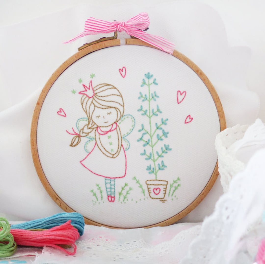 Shy Fairy - Princess Embroidery, Fairy Art, Christmas Idea, Embroidery ...
