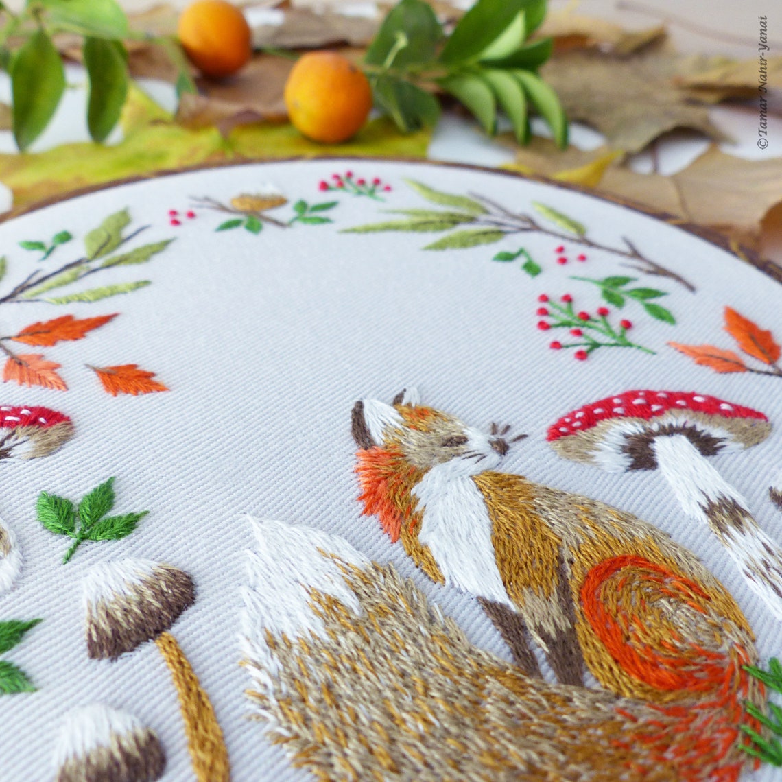 Autumn Fox Diy Kit Embroidery Kit Autumn Embroidery - Etsy