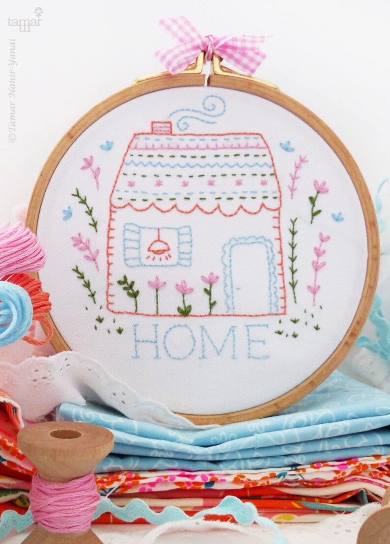 Home Sweet Home House Embroidery House Warming Gift New - Etsy