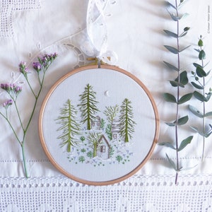 Snowy Night - Embroidery Art Kit, Art Gift Diy, Creative Diy, Craft Kit ...