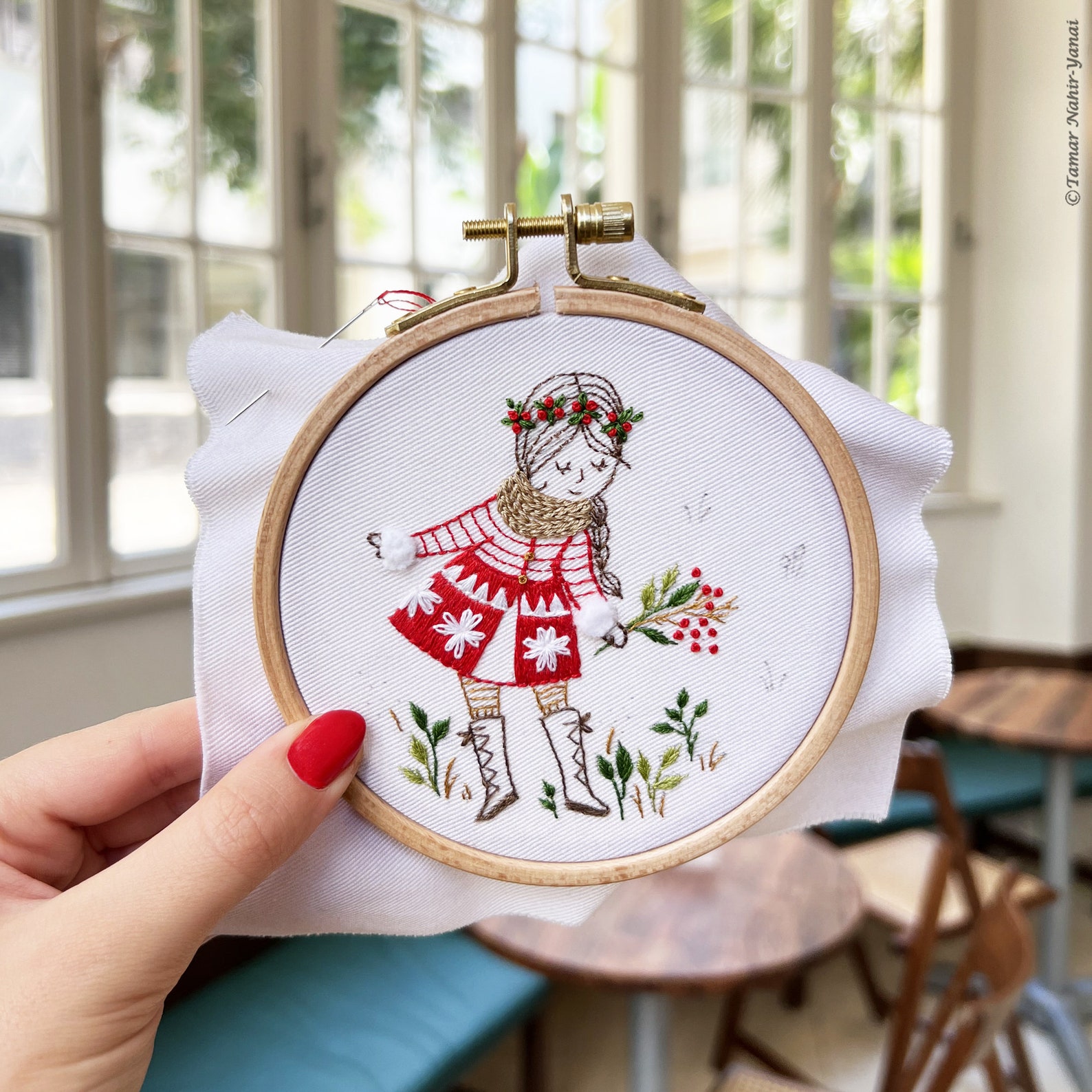 Snowy Girl - Embroidery Kit, Winter Christmas Embroidery, Christmas Diy ...