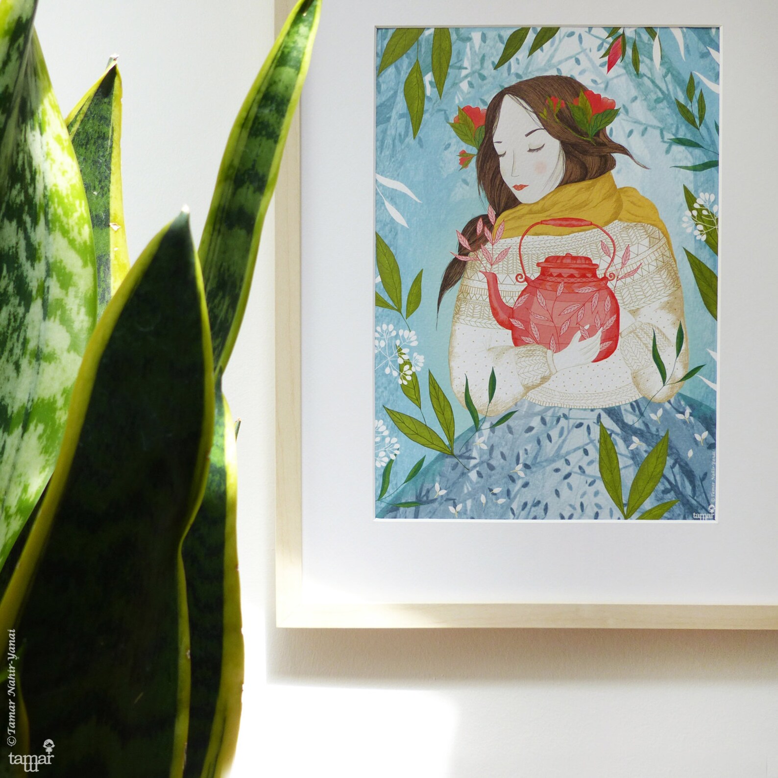 Tea Time Lady Home Decor Wall Décor Winter Print Living - Etsy