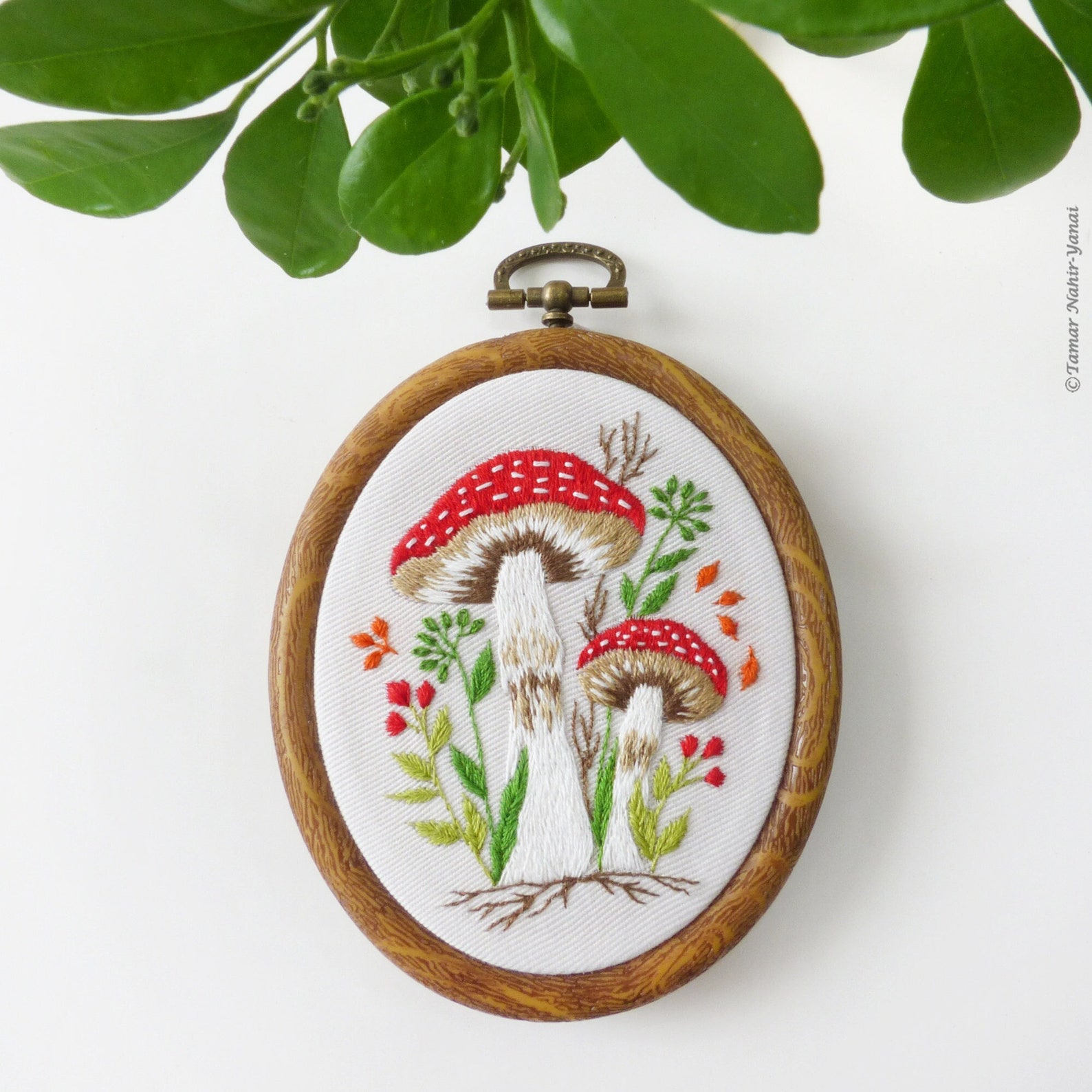 Tiny Mushrooms - Botanical Embroidery, Autumn Embroidery, Autumn Diy ...