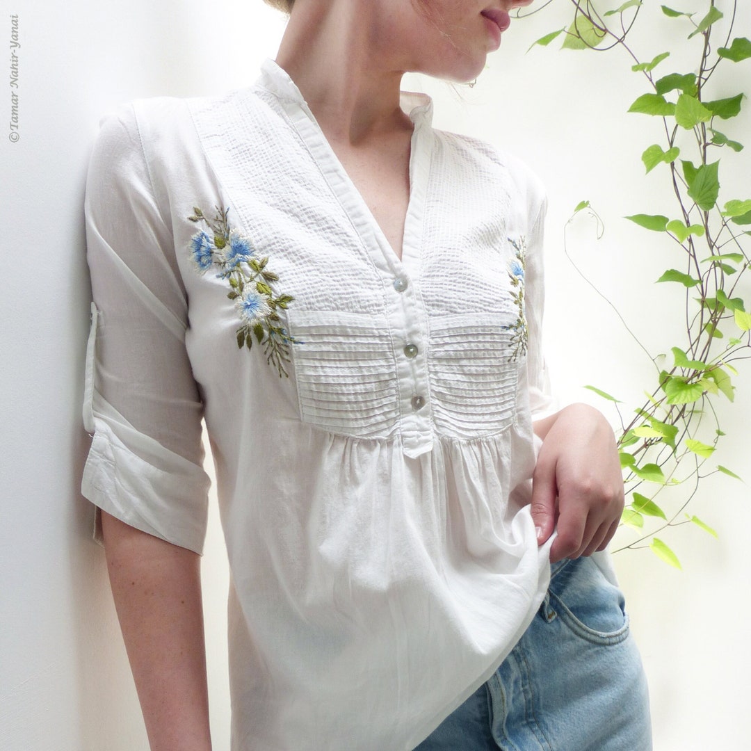 Blue Romantic Flowers - Stick and Stitch Embroidery Pattern, Plants ...