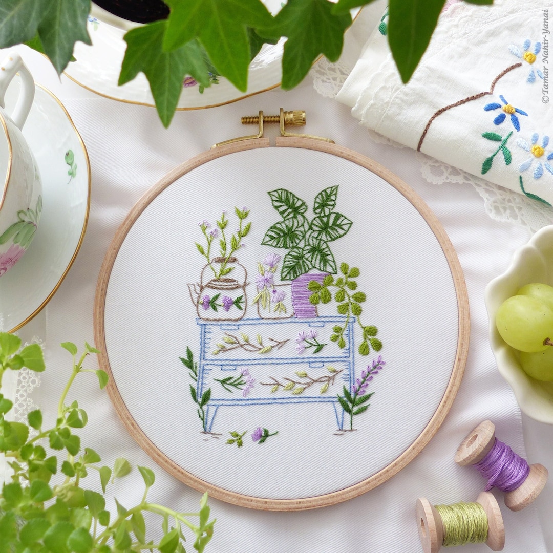 Let It Grow - Plant Embroidery, Embroidery Kit, Flowers Embroidery ...
