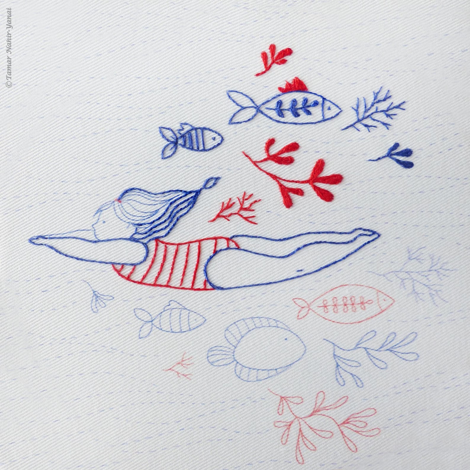 Little Swimmer - Embroidery Art Kit, Creative Diy, Swimming Embroidery ...