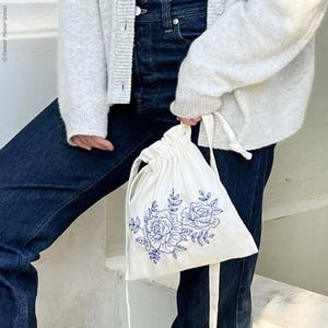 PRE-ORDER // Embroidery Pouch Bag - (blue Thread Included) - Etsy