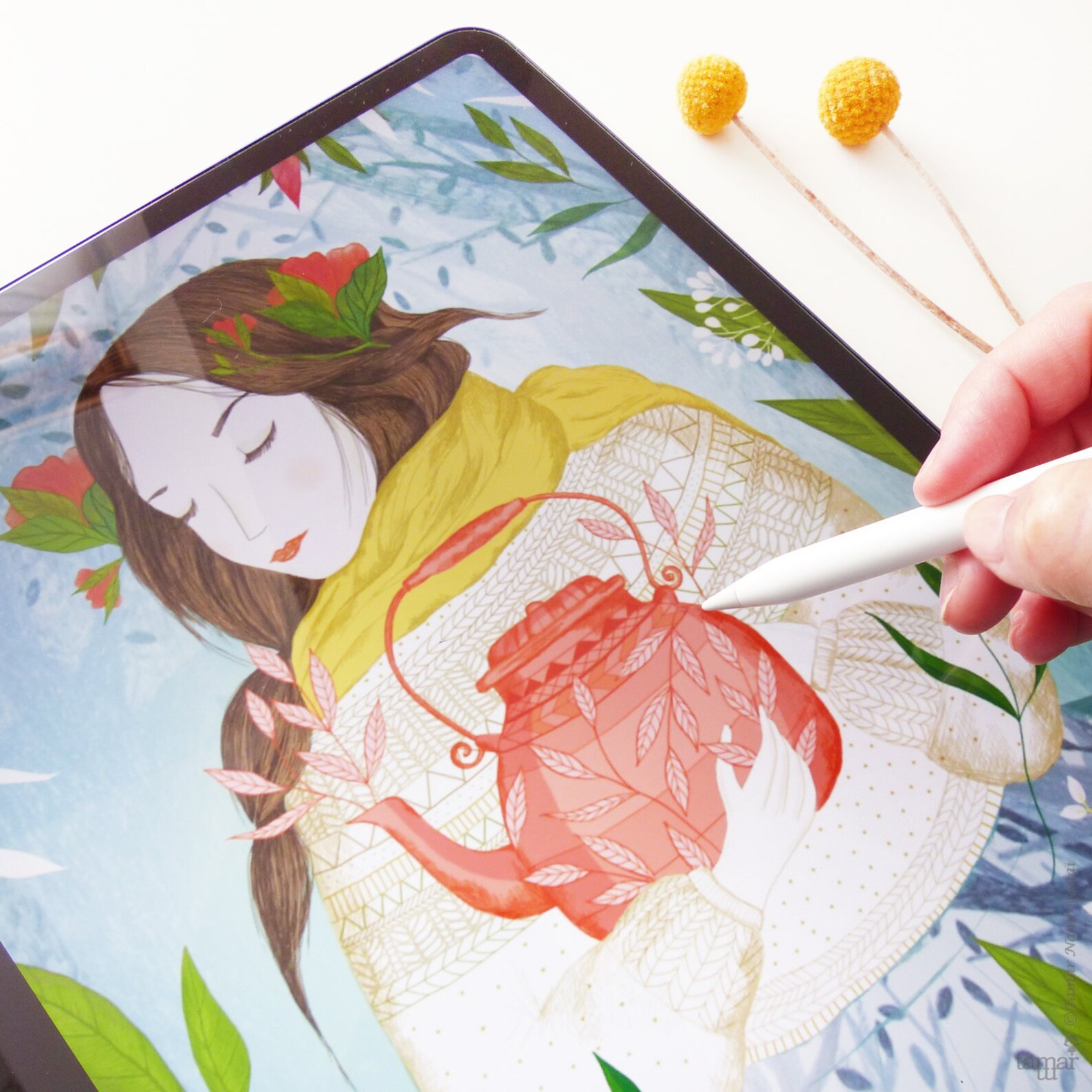 Tea Time Lady Home Decor Wall Décor Winter Print Living - Etsy