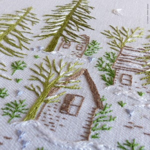 Snowy Night - Embroidery Art Kit, Art Gift Diy, Creative Diy, Craft Kit ...