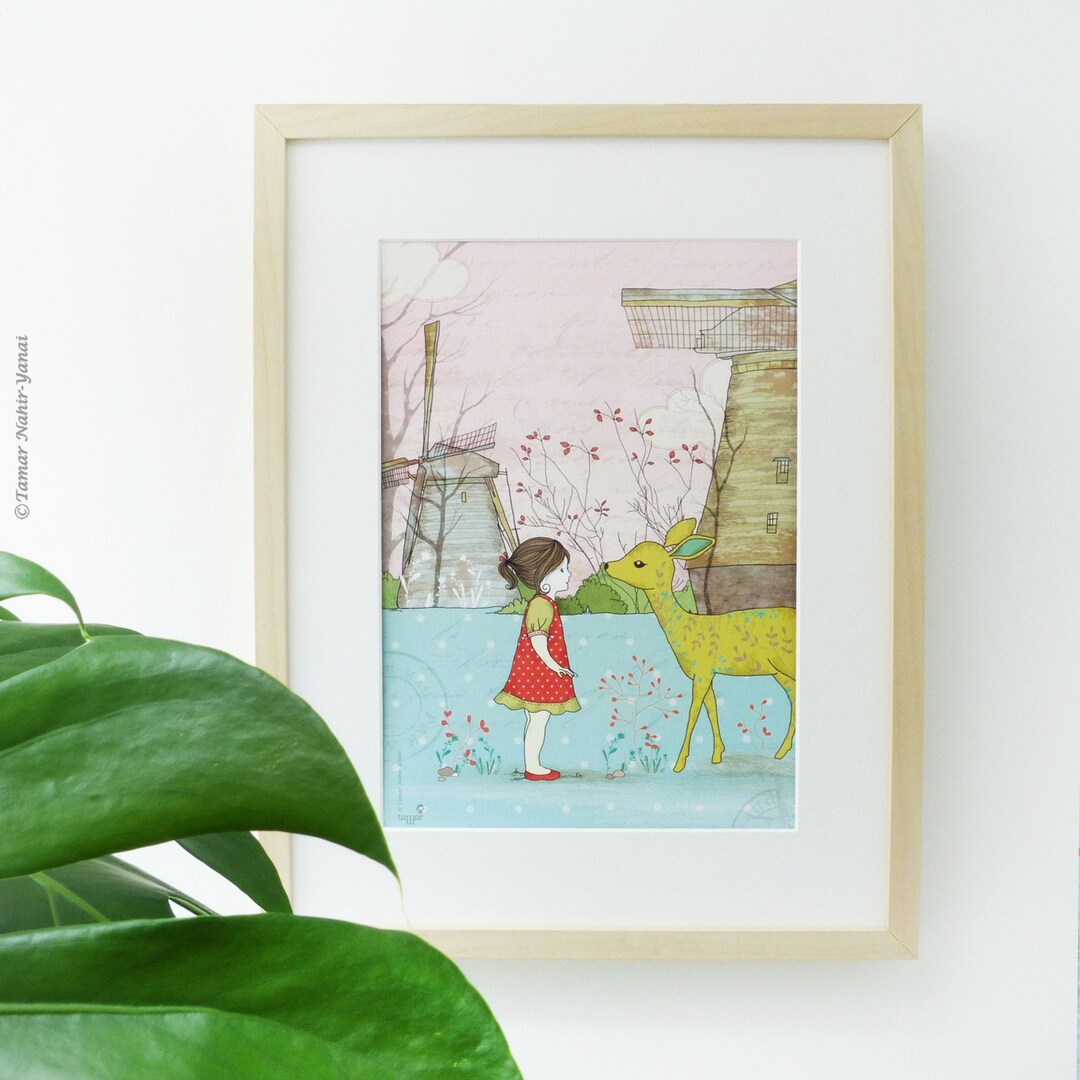 Bambi Girl - Children's Illustration Art - Etsy