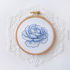 The Blue Rose - Embroidery Kit, Christmas Gift Idea, Thank You Mom ...