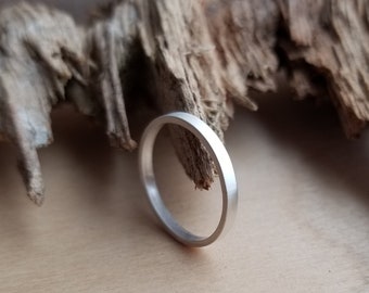 Brushed Silver Ring | Etsy