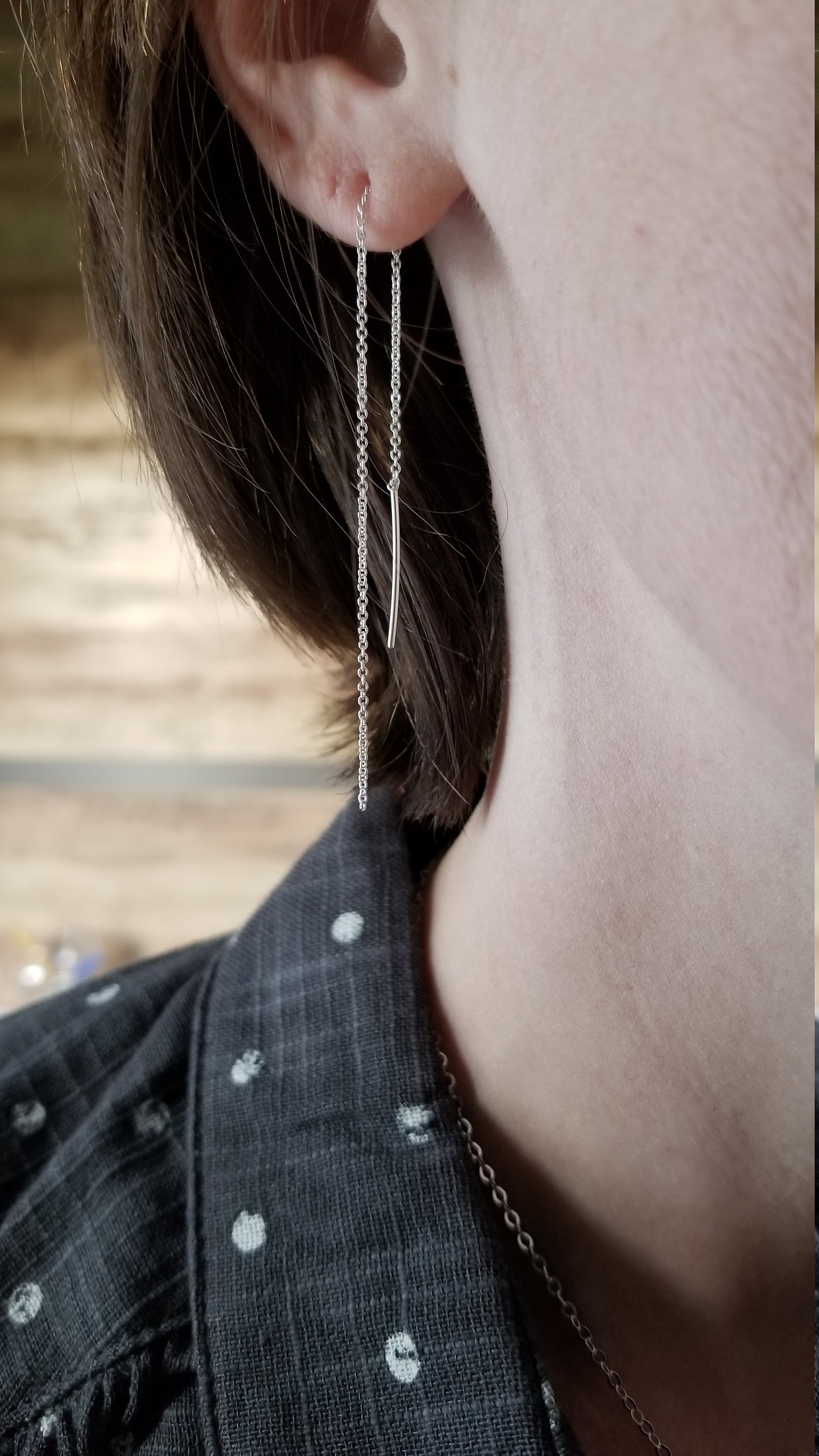 Sterling Threader Earrings. Chain Threader Earrings. Silver | Etsy