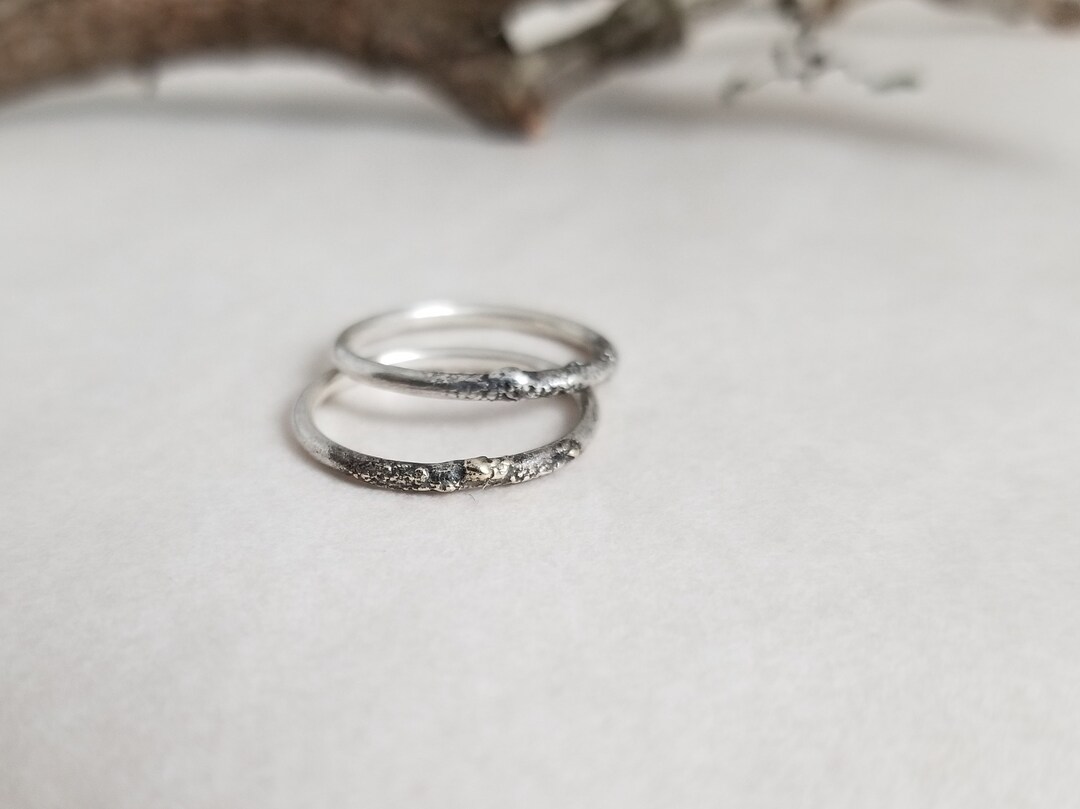 Silver and Gold Stardust Stacking Ring. Mixed Metals Stacker. Chunky ...