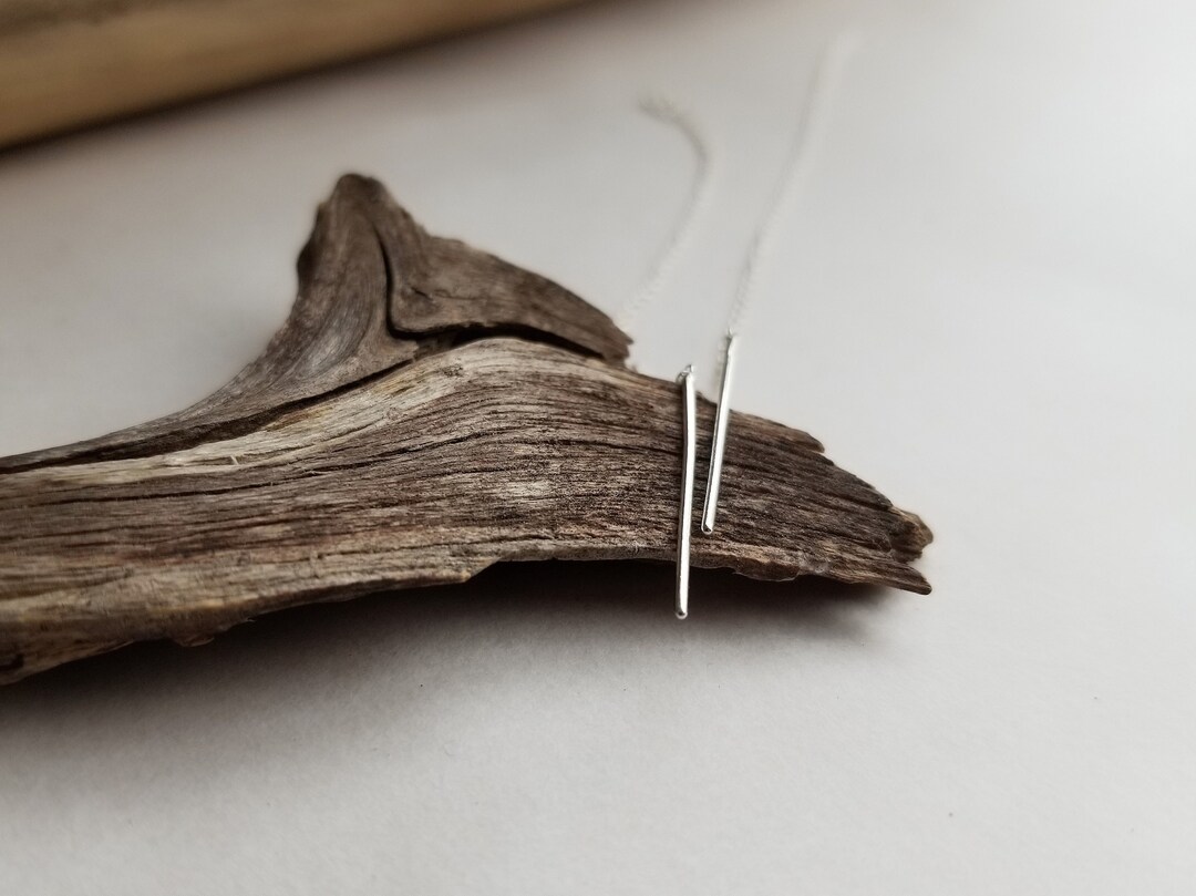 Sterling Threader Earrings. Chain Threader Earrings. Silver String ...