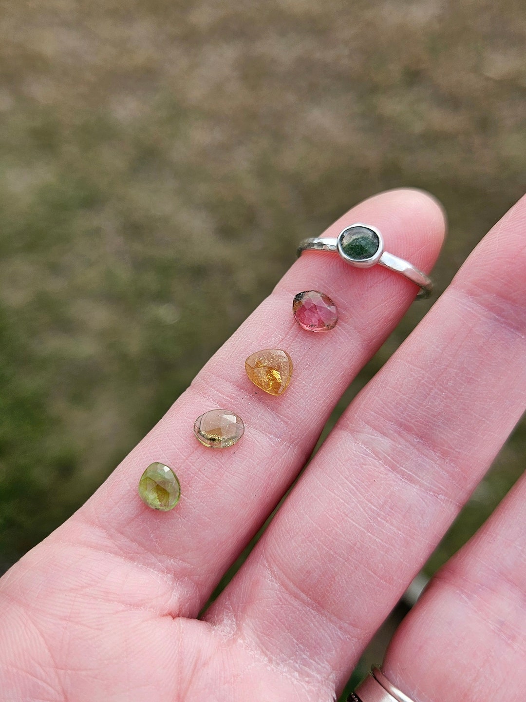 Tourmaline Stacking Ring. Choose Your Stone Ring. October Birthstone ...
