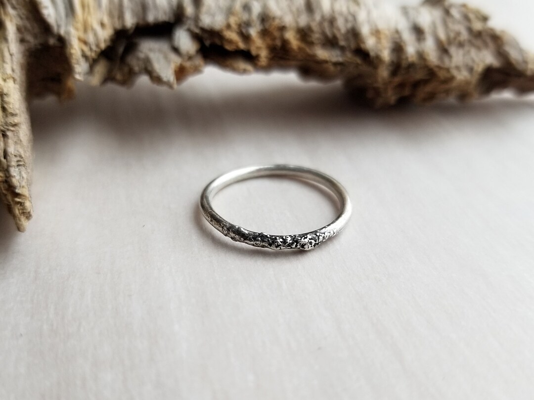 Argentium Silver Stardust Ring. Silver Dust Stacking Ring. Textured ...