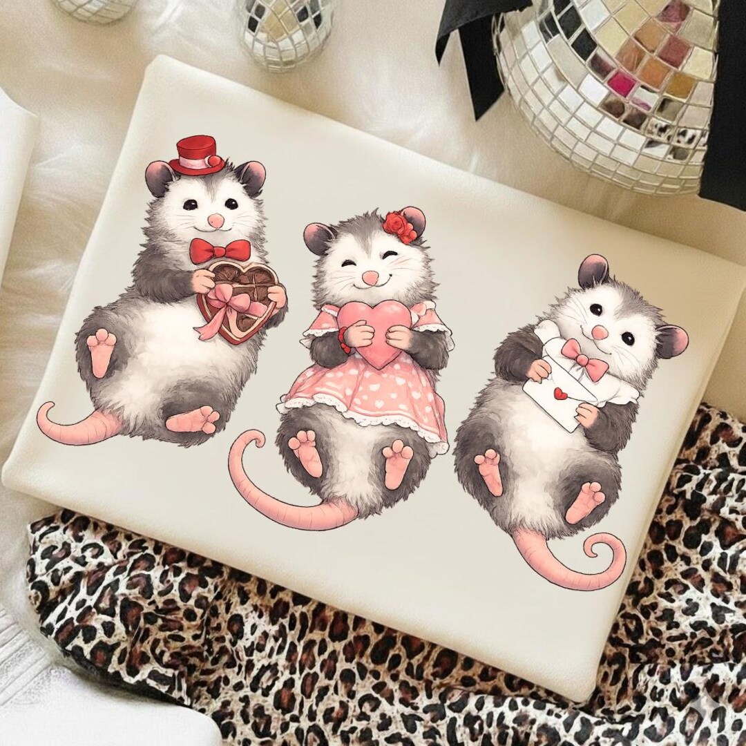 Possum Valentine PNG, Possum Love PNG, Cute Possum PNG, Valentine’s Day ...