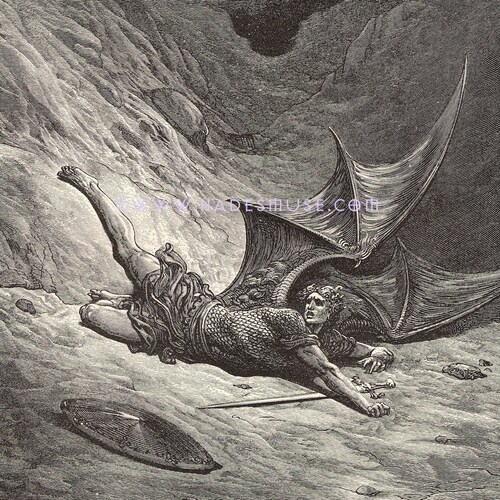 Satan Feels Pain for First Time-wounded-thrown Out of - Etsy