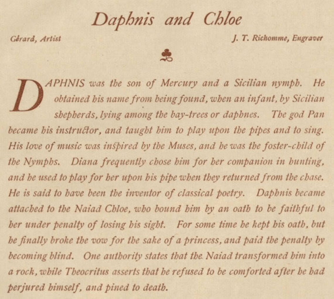 Nymph Pined to Death-1890 Old Antique Vintage Art Print-picture-love ...