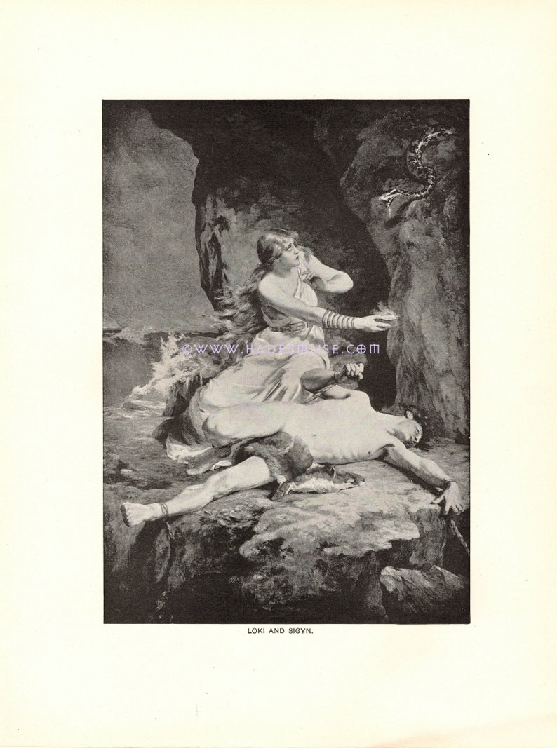 Serpent-poison-eternity-norse Mythology-love-1891 Antique Vintage Art ...