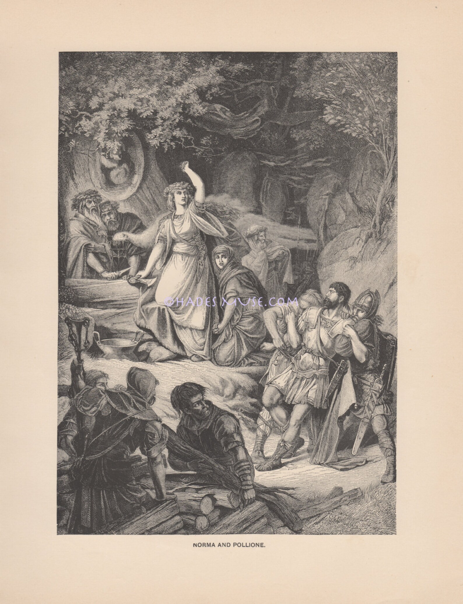 Druid Priestess Warrior-witch-1891 Antique Vintage Art Print-gothic ...