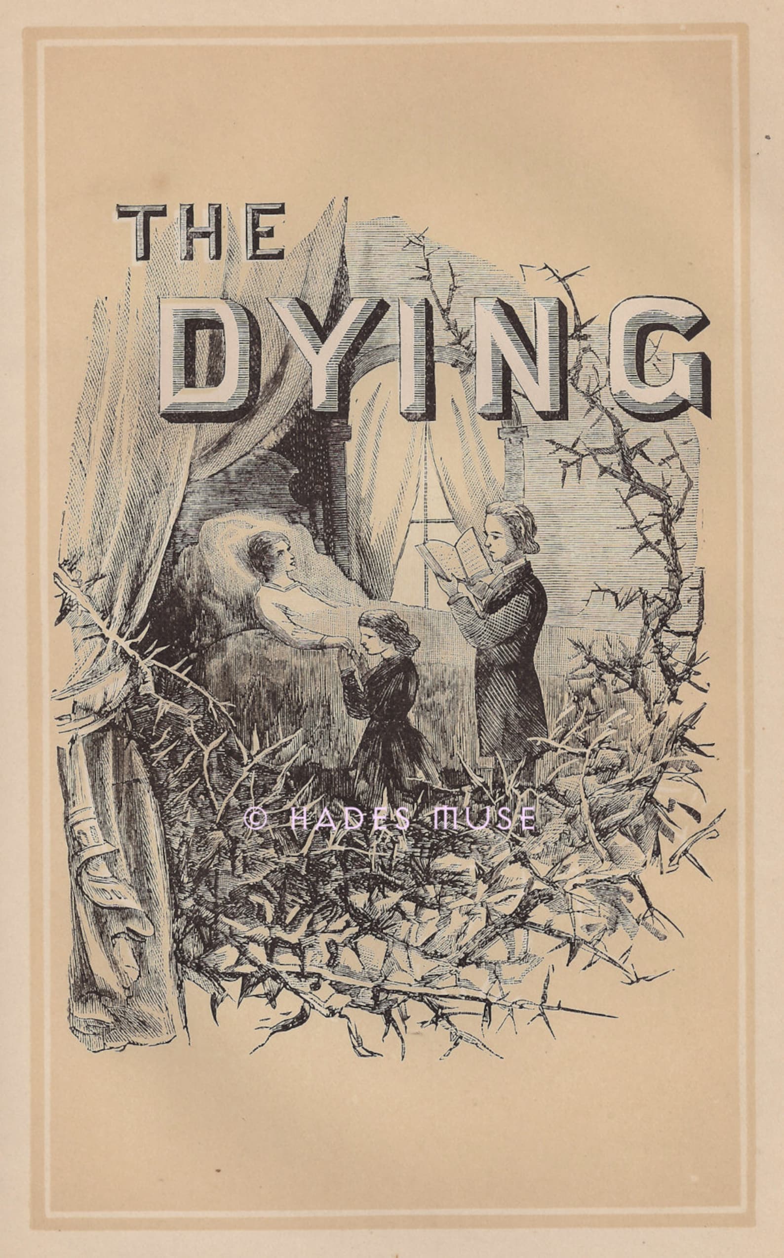 Death Bed of Thorns-the Dying-mourning-1882 Antique Vintage Art Print ...