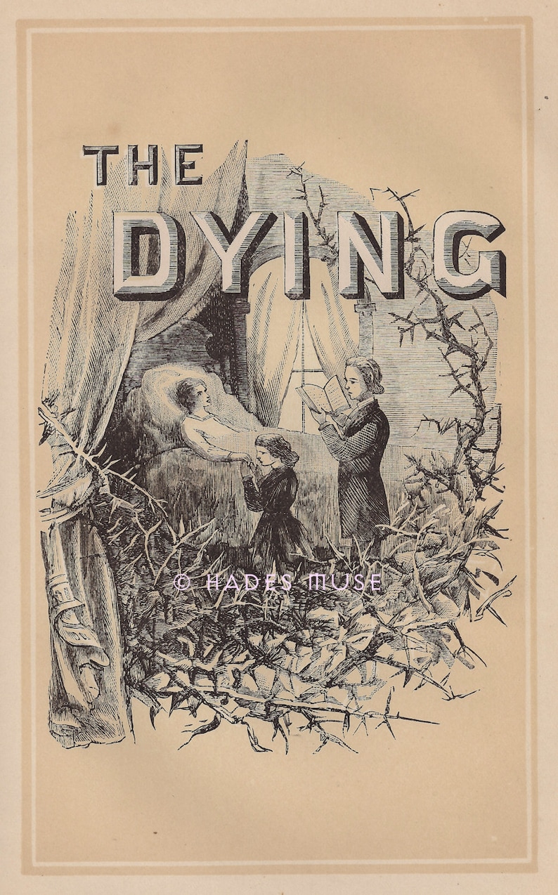 Death Bed of Thorns-the Dying-mourning-1882 Antique Vintage Art Print ...