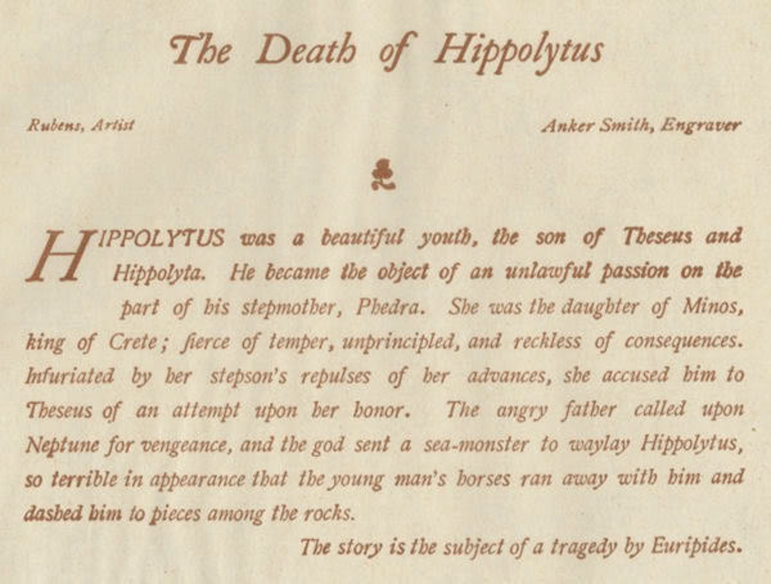 Death of Hippolytus-1891 Antique Vintage Art Print-unlawful Passion ...